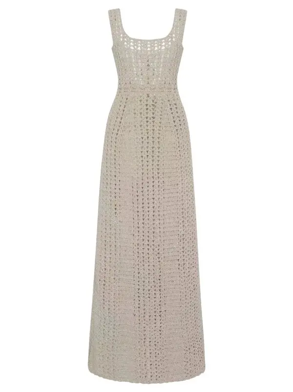 Rosetta Getty Crochet-knit Midi Dress - Neutrals