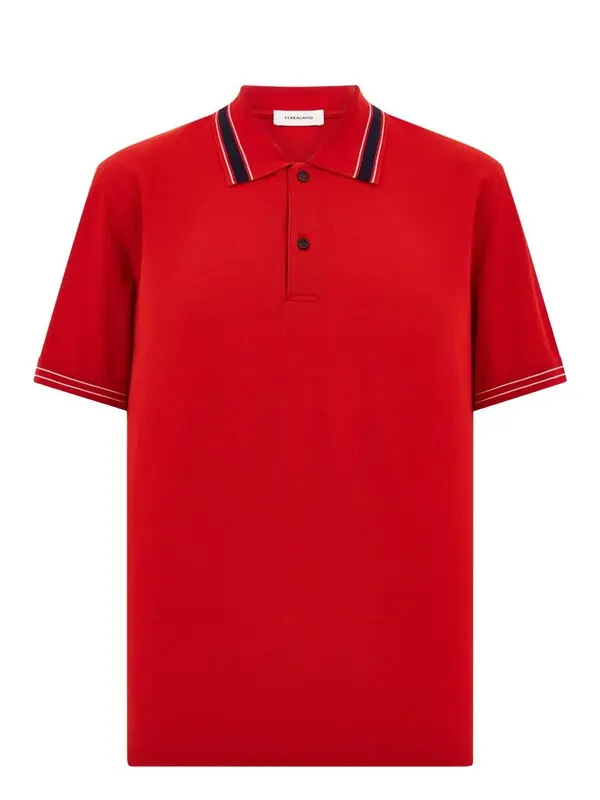 FERRAGAMO Short Sleeve Polo Shirt - Red