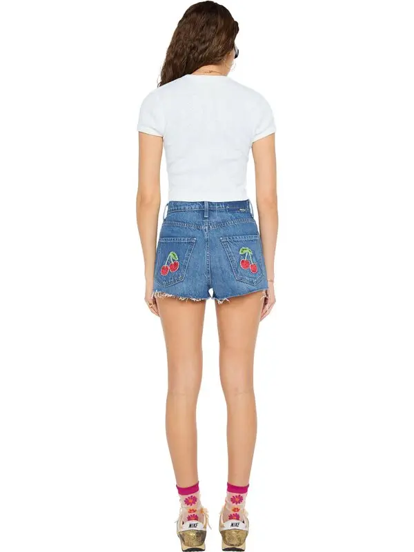 MOTHER The Tune Up Denim Shorts - Green