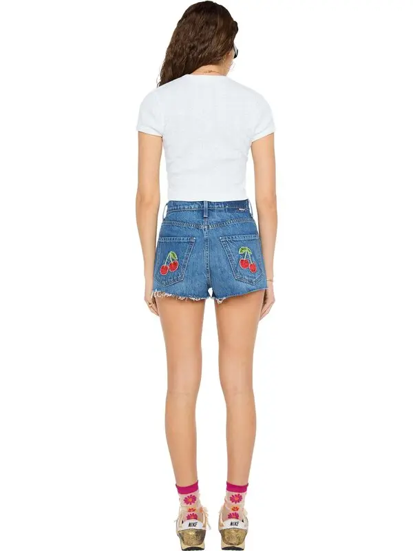 MOTHER The Tune Up Denim Shorts - Green