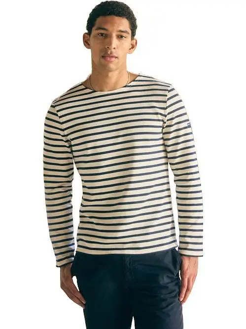 Saint James Meridien Moderne Heavyweight Breton Shirt - Ecru/navy