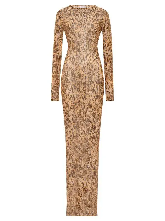 LUNA B Maxi-length Leopard Print Dress - Printed Leopard