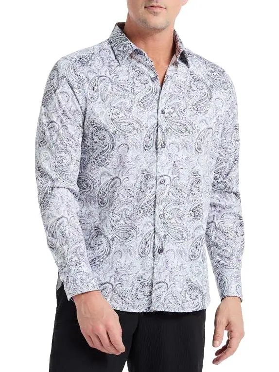 Robert Graham Ibiza Paisley Stretch Button-up Shirt - Purple