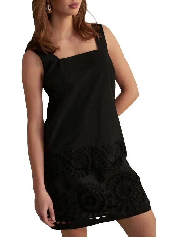 NEXT Cutwork Cotton Minidress - Black