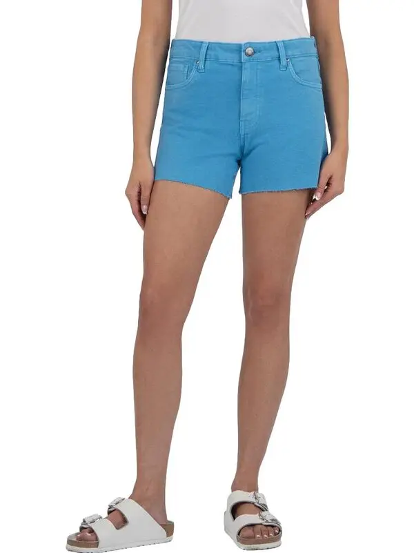 Kut From The Kloth Jane Raw Hem Mid-rise Denim Shorts - Bahamas Blue