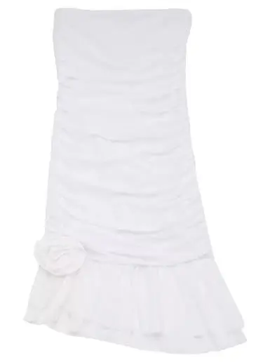 THEME Silvie Mesh Ruffle Rose Dress - White