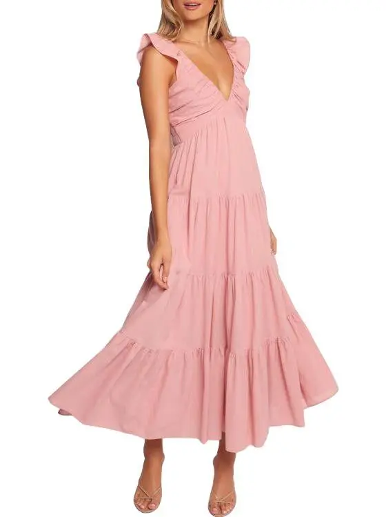 PETAL & PUP Susie Tiered Maxi Dress - Pink