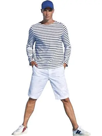 Saint James Minquiers Moderne Striped Shirt - White/navy