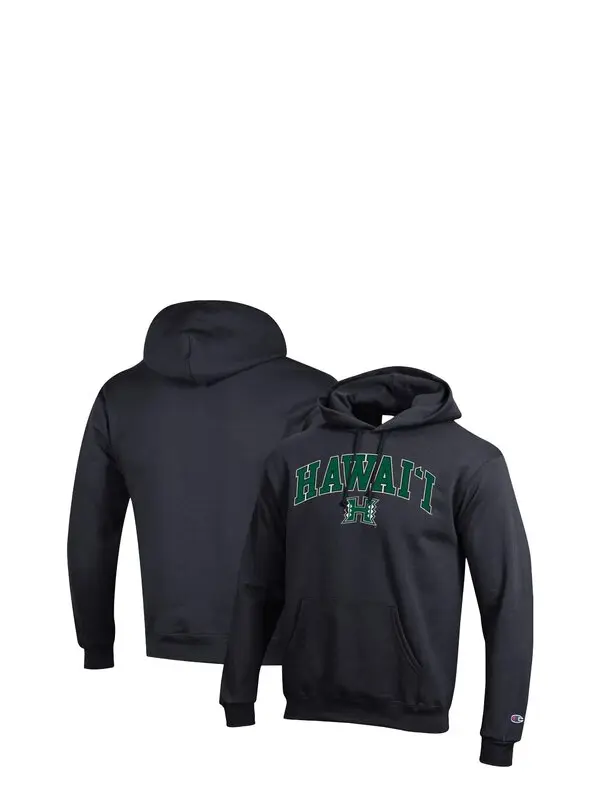 Champion Hawaii Rainbow Warriors Arched Logo Fleece Pullover Hoodie - Black