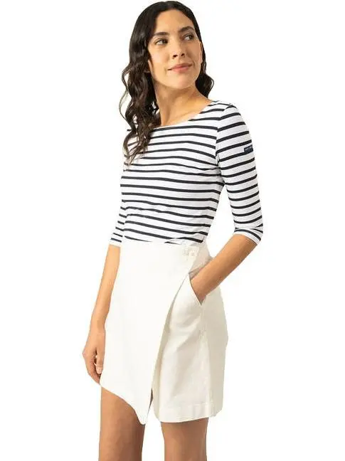 Saint James Garde-cote Iii Uv Breton Striped Top - White/navy