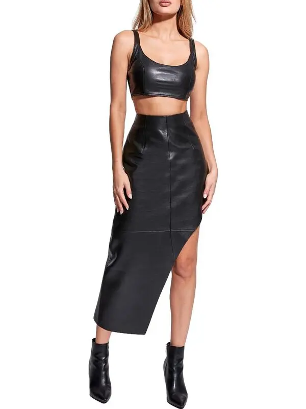 AS By DF Fallon Recycled Leather Skirt - Black