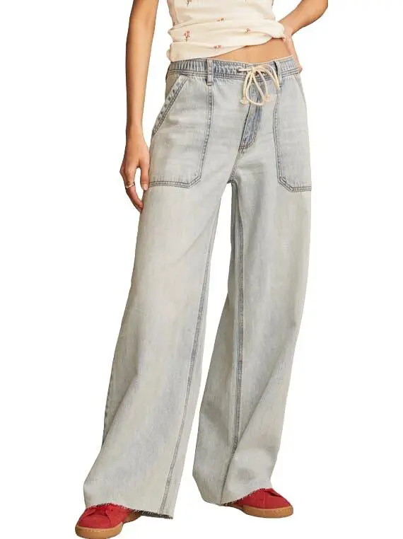 Lucky Brand Low Rise Wide Leg Drawstring Jeans - Strike Out