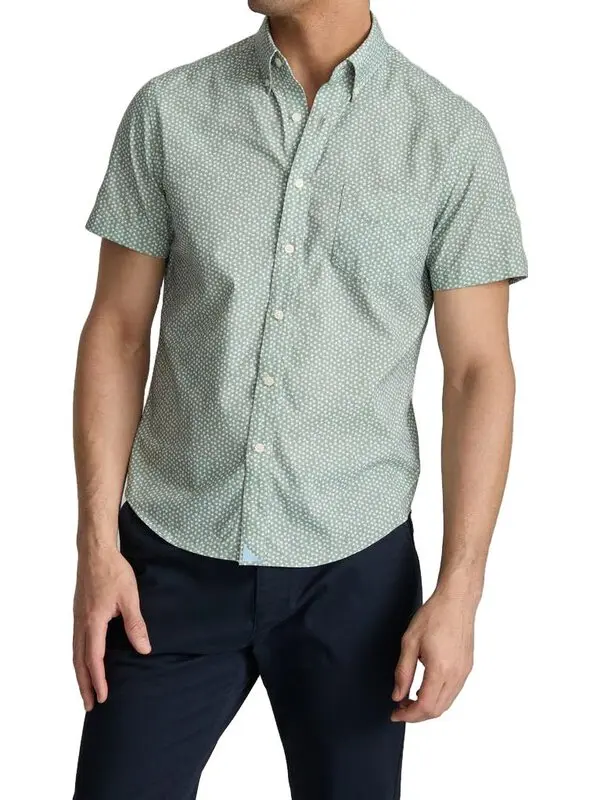 UNTUCKIT Ivers Short Sleeve Performance Button-down Shirt - Green
