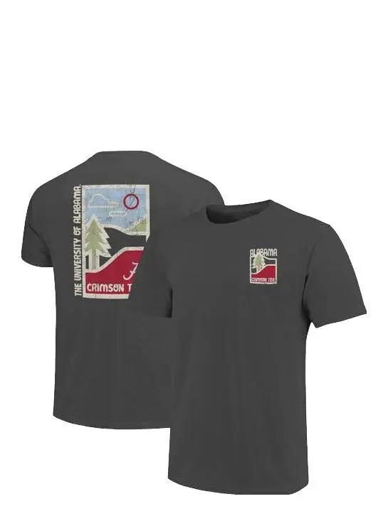 IMAGE ONE Alabama Crimson Tide Comfort Colors Minimal Vista Distressed Graphics T-shirt - Graphite