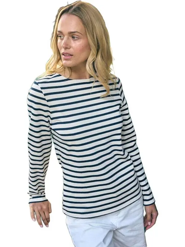 Saint James Meridame Ii Authentic Heavyweight Breton Shirt - Ecru/navy