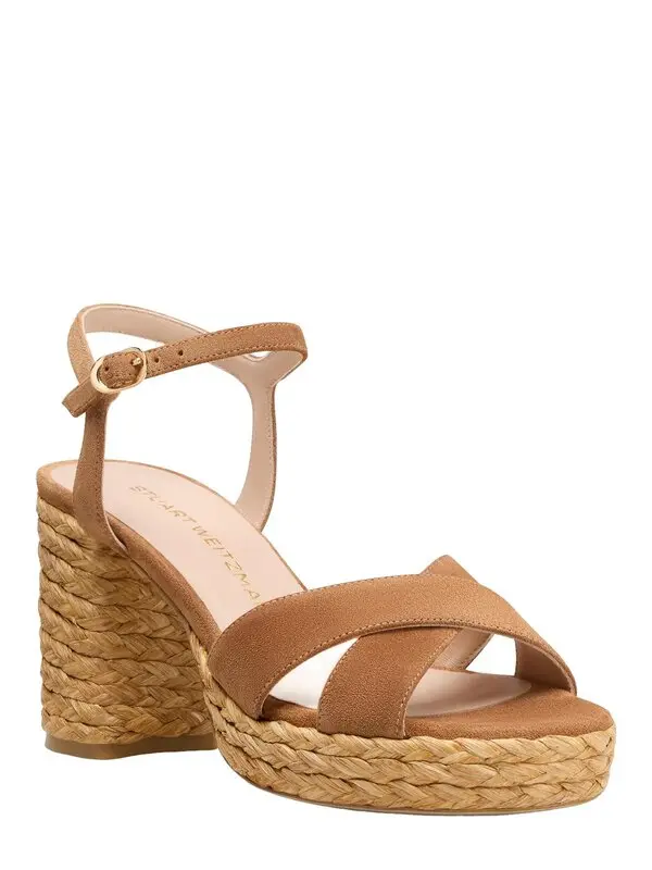 STUART WEITZMAN Dayna Platform 80 Sandal - Doe/natural