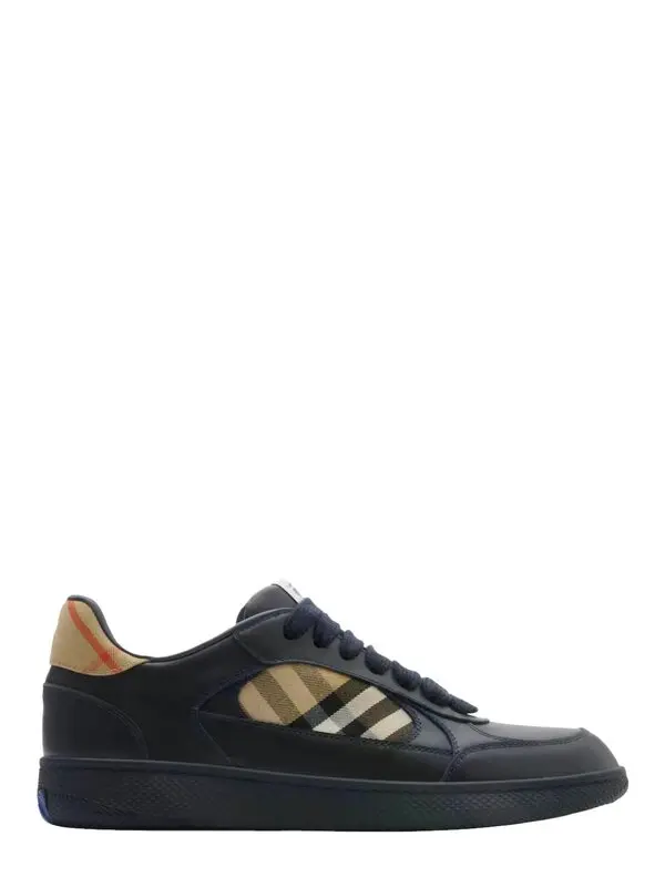 Burberry Check Panelled Sneakers - Blue