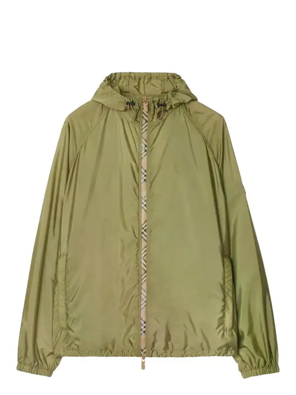 Burberry Jacket With Check Trim - Green