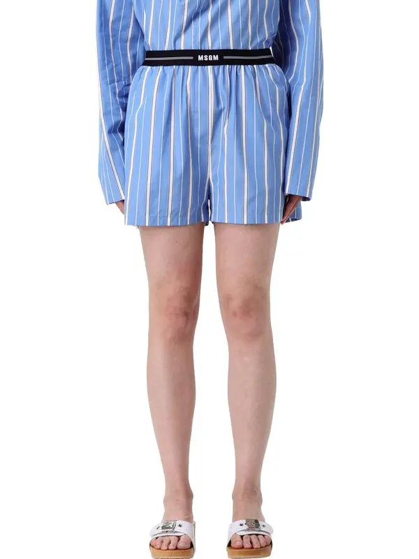 MSGM Striped Shorts - Blue