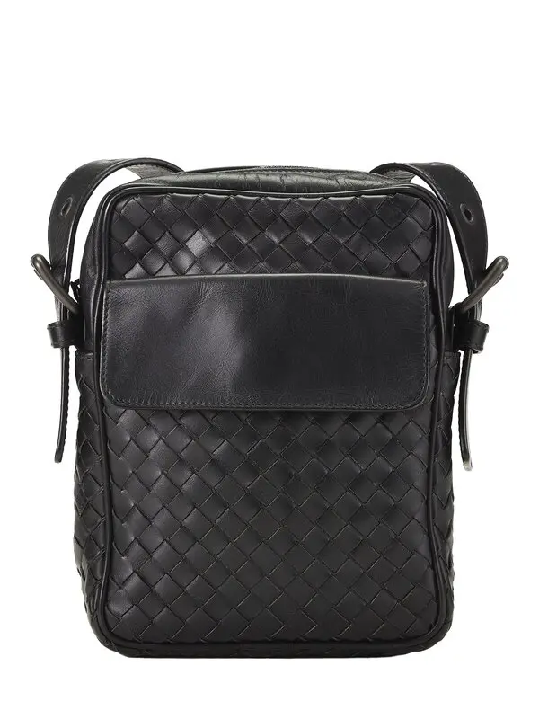 Bottega Veneta Intrecciato Leather Crossbody - Black