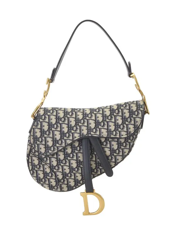 Dior Oblique Jacquard Saddle Bag - Navy
