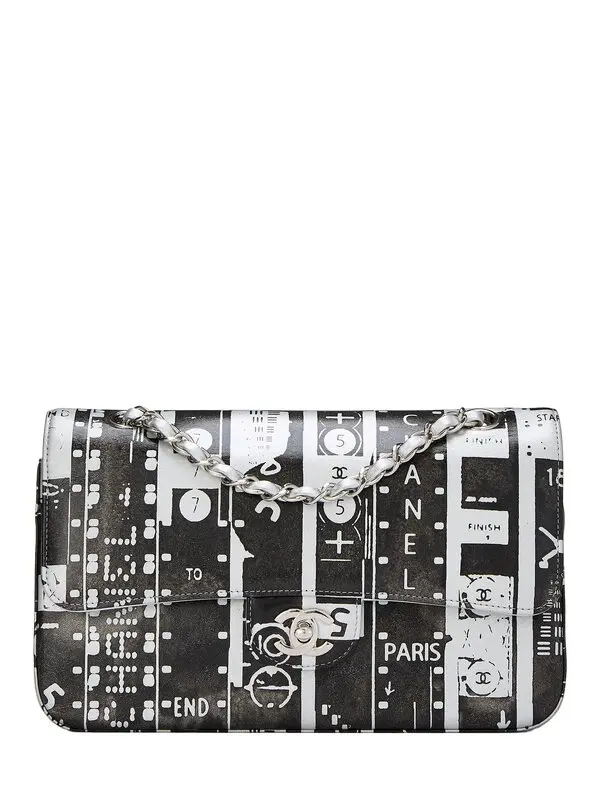 Chanel Calfskin Graffiti Classic Flap - Black