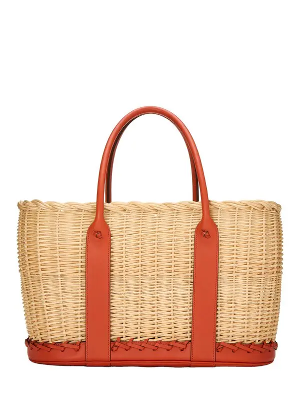 Hermès Wicker Garden Party Bag - Orange