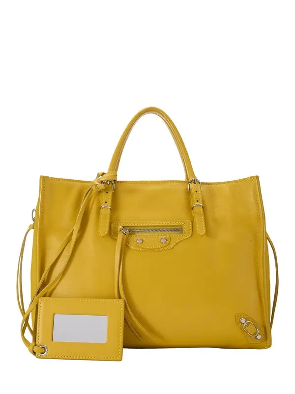 Balenciaga Calfskin Papier A6 Zip Around Handbag - Yellow