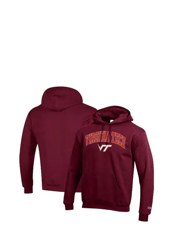Champion Virginia Tech Hokies Arched Logo Fleece Pullover Hoodie - Maroon