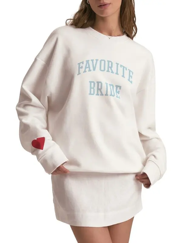 FAVORITE DAUGHTER Favorite Bride Cotton Blend Sweatshirt - Bright White