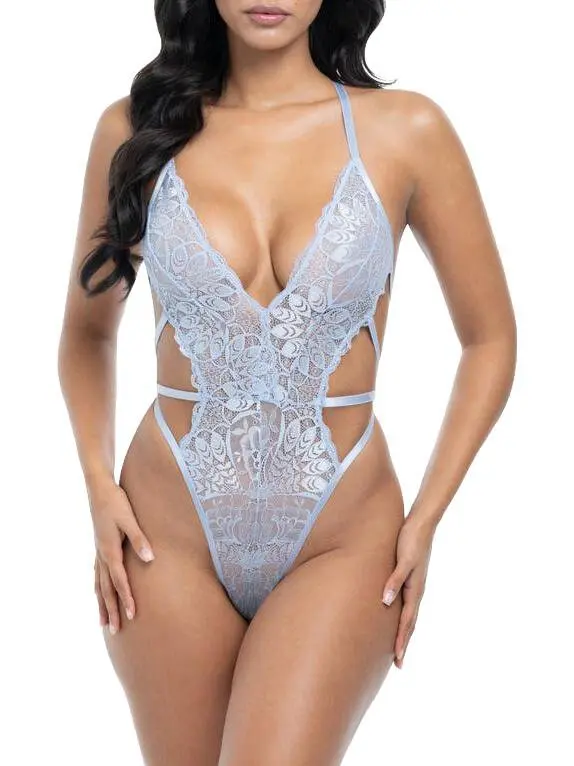 OH LA LA CHERI Lina Strappy Lace Teddy - Brunnera Blue
