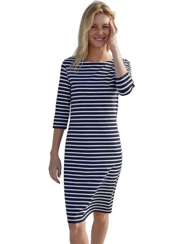 Saint James Propriano Striped Dress - Navy/white