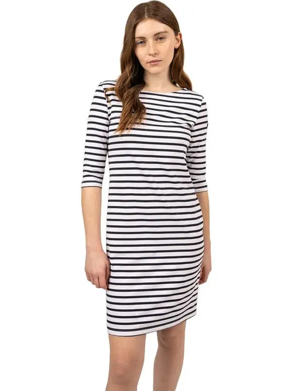Saint James Propriano Striped Dress - White/navy