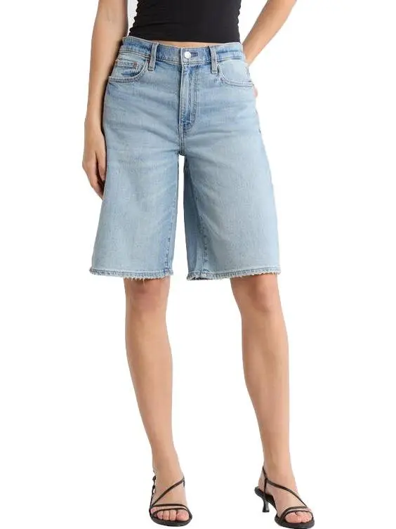 DAZE Cruiser Distressed Denim Bermuda Shorts - Fools Gold
