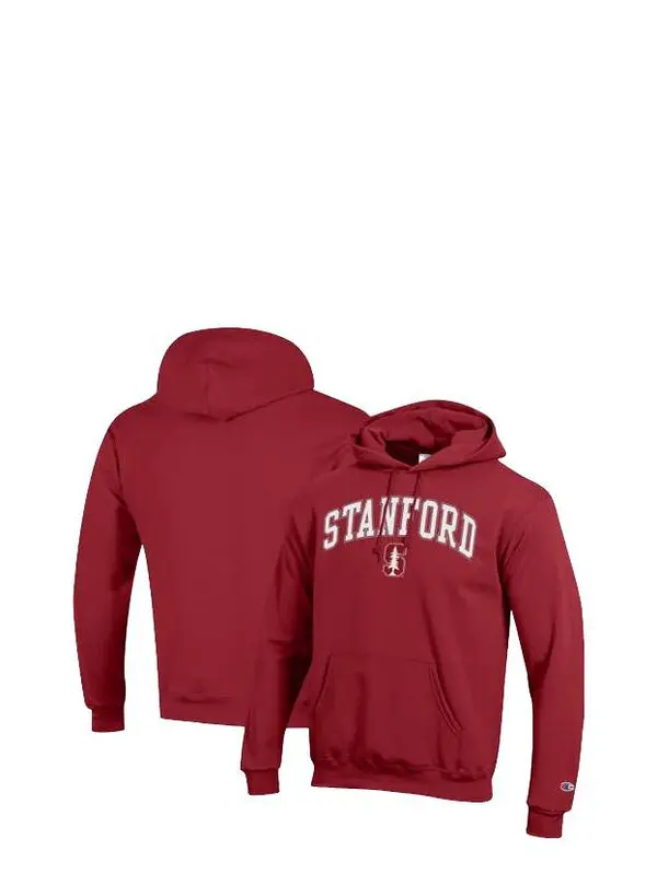 Champion Stanford Arch Over Logo Pullover Hoodie - Cardinal
