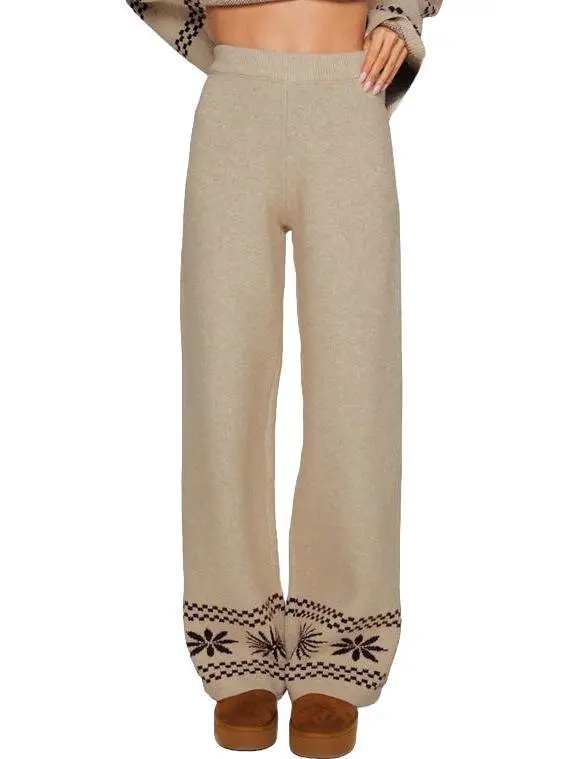 Princess Polly Anok Star Sweater Pants - Brown / Cream