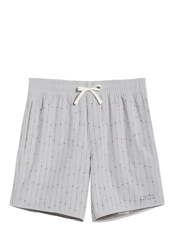 Travis Mathew Printed Board Shorts - Heather Light Grey