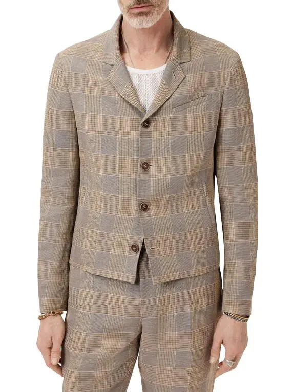 John Varvatos Torino Short Glen Plaid Sport Coat - Dark Tan