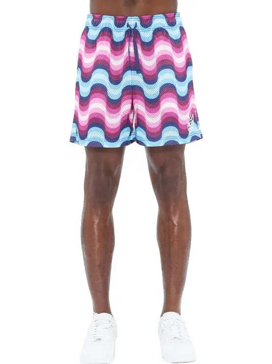 CULT OF INDIVIDUALITY Zigzag Mesh Shorts - Blue Wave