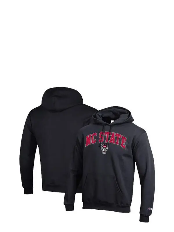 Champion Nc State Wolfpack Arched Logo Fleece Pullover Hoodie - Black
