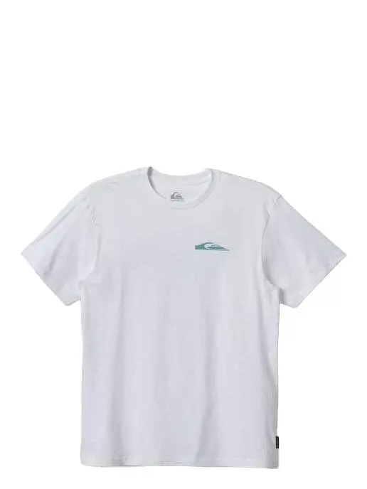 Quiksilver Hunter Spray Logo Cotton Graphic T-shirt - White