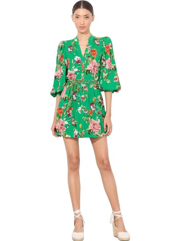 Alice + Olivia Antonette Mini Shirt Dress - Floral