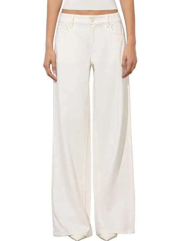 Alice + Olivia Wide Leg Jean - White