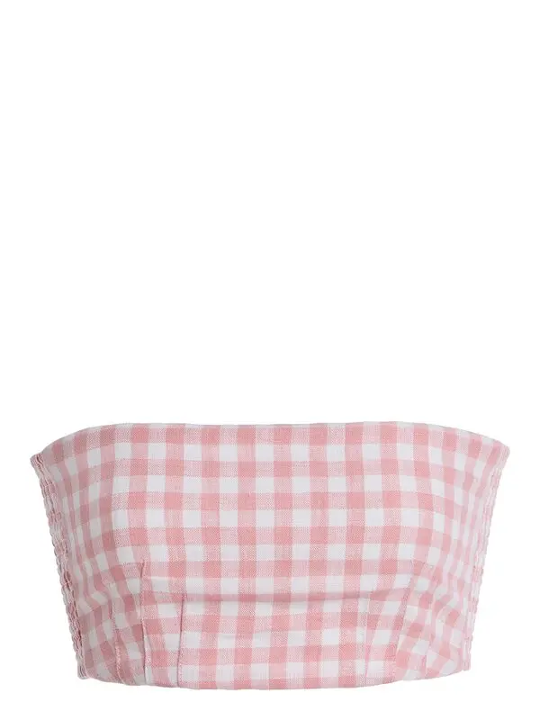 Posse Riviera Paige Gingham Crop Top - Pink