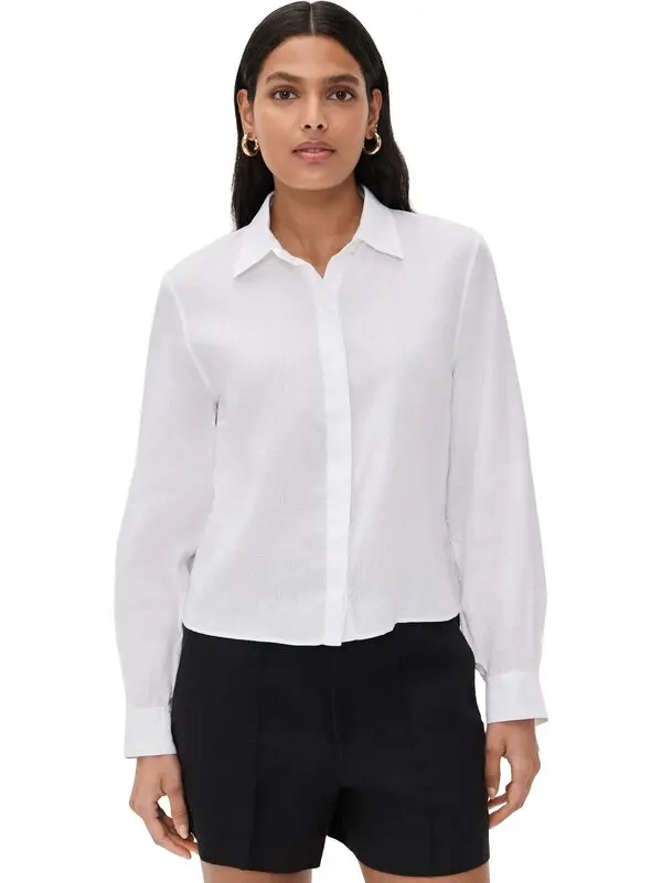 Theory Curve Sleeve Shirt - White