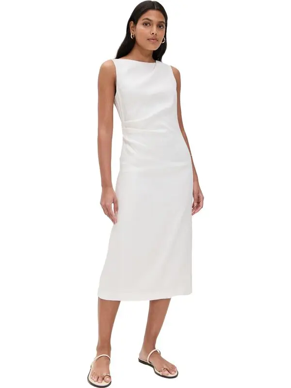 Theory Shoulder Drape Dress - Ivory