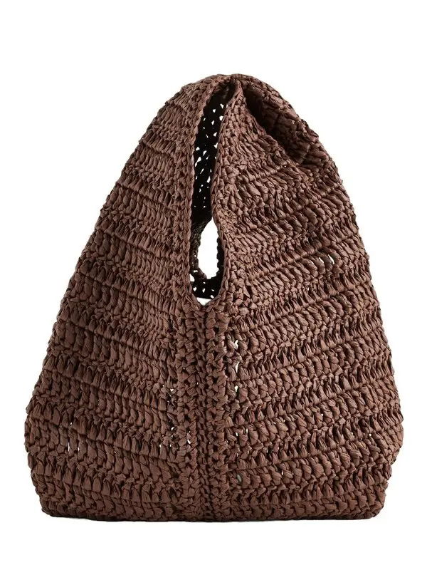 A.L.C. Simone Raffia Handheld Bag - Chocolate