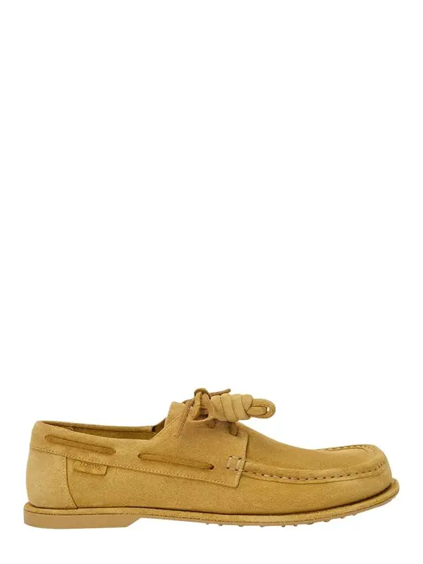 Loewe Campo Suede Boat Shoes With Flamenco Knot - Medium Tabacco
