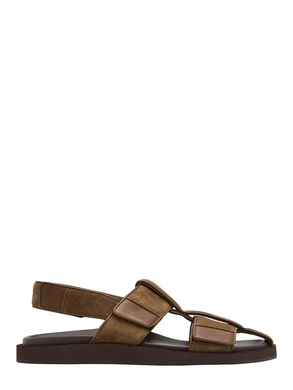 John Lobb Milford Suede Fisherman Sandals - Olive