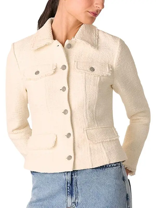 Whistles Lucie Boucle Jacket - Ivory